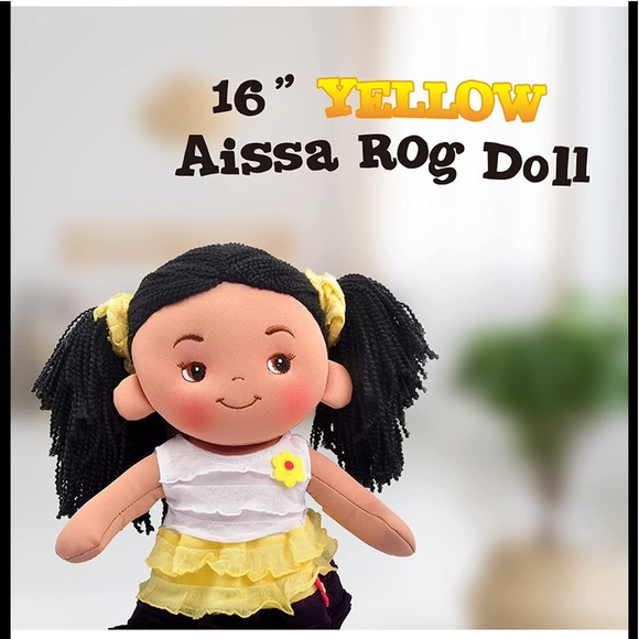 Toys | Linzy Plush 16 Yellow Aissa Rag Doll For Girls Soft Plush | Poshmark